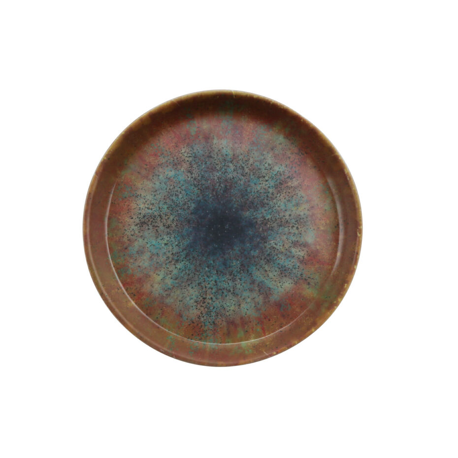 20038-CAI - 4" savor clay azula iris round melamine plate, 4"L x 4"W x ...