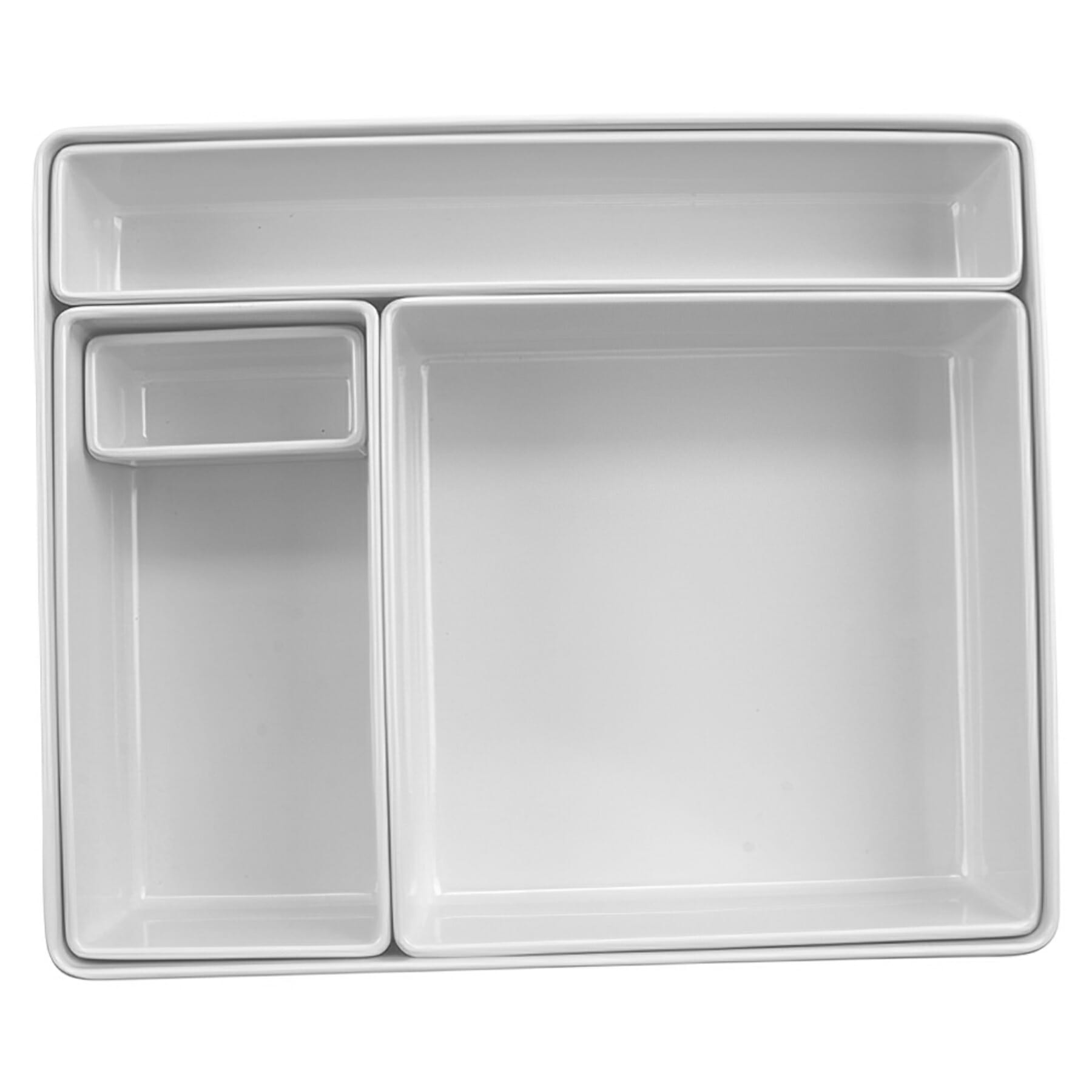 Bento Box with Lid, White Melamine, 11.75"L x 9.9"W x 3.2"H, (6 pcs Set ...