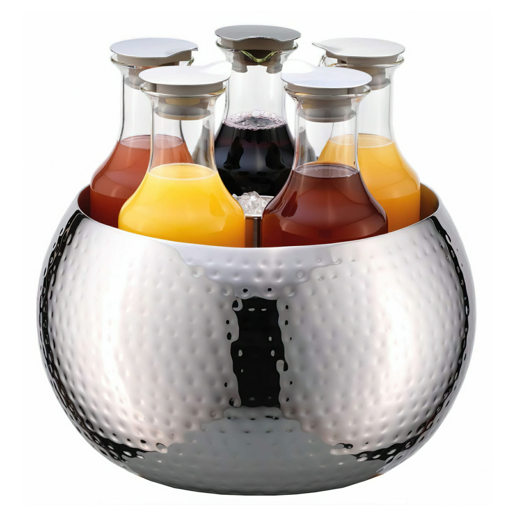 ESC060E002 - CARAFINE Beverage-Set 'Hammered Quintet' Model Stainless ...