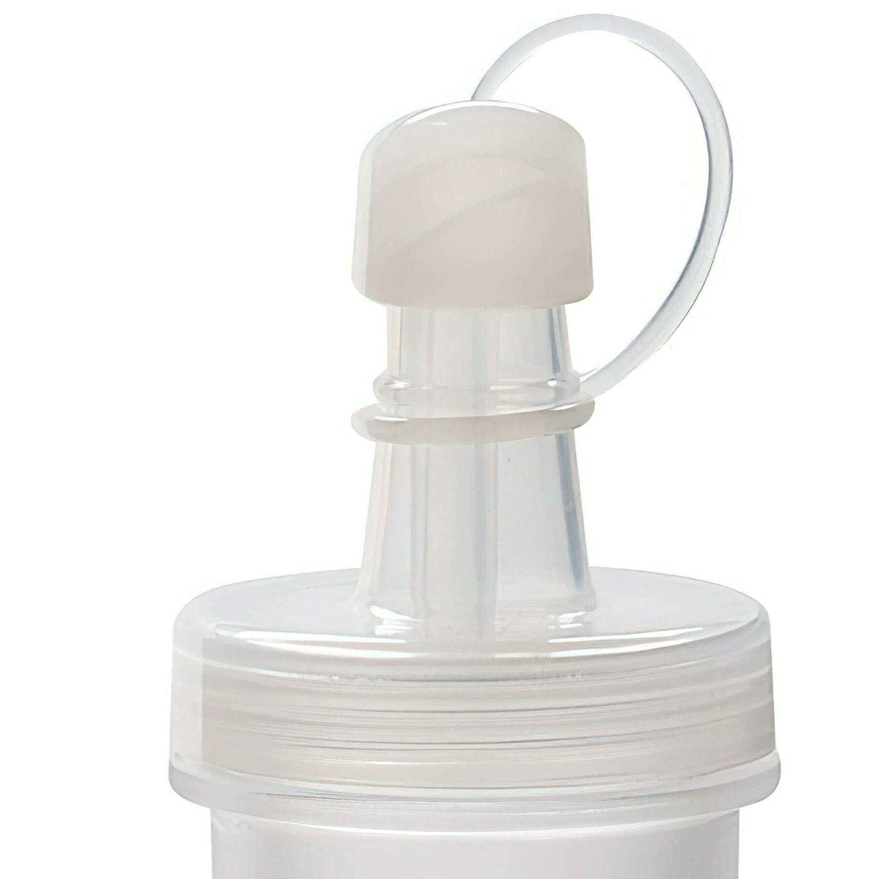 LID W/STOPPERCL - Lid with Stopper for Salad Dressing Bottle - G.E.T