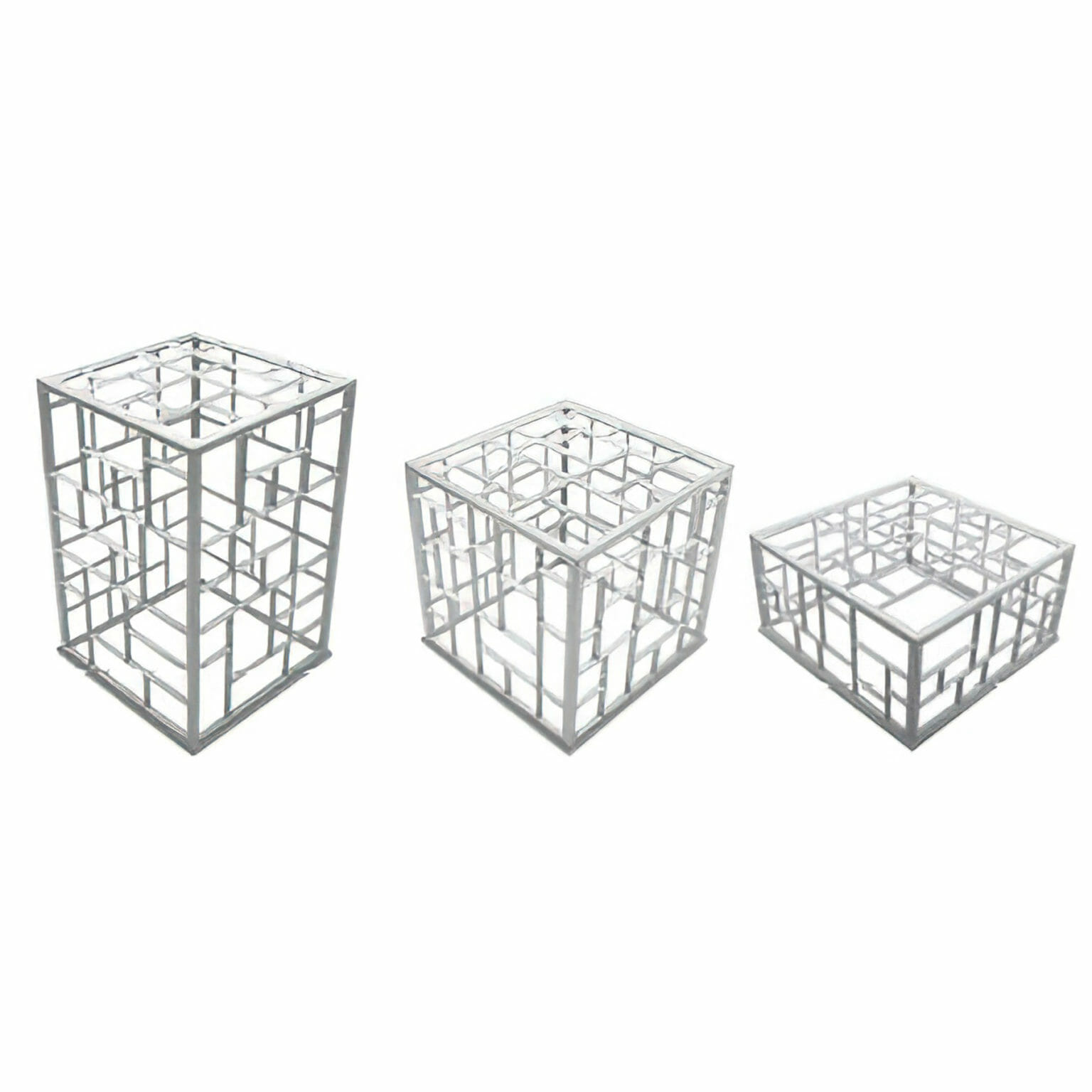 MONPDCSETWW - Set of 3, White, Powder-Coated Aluminum, Mondrian Risers ...