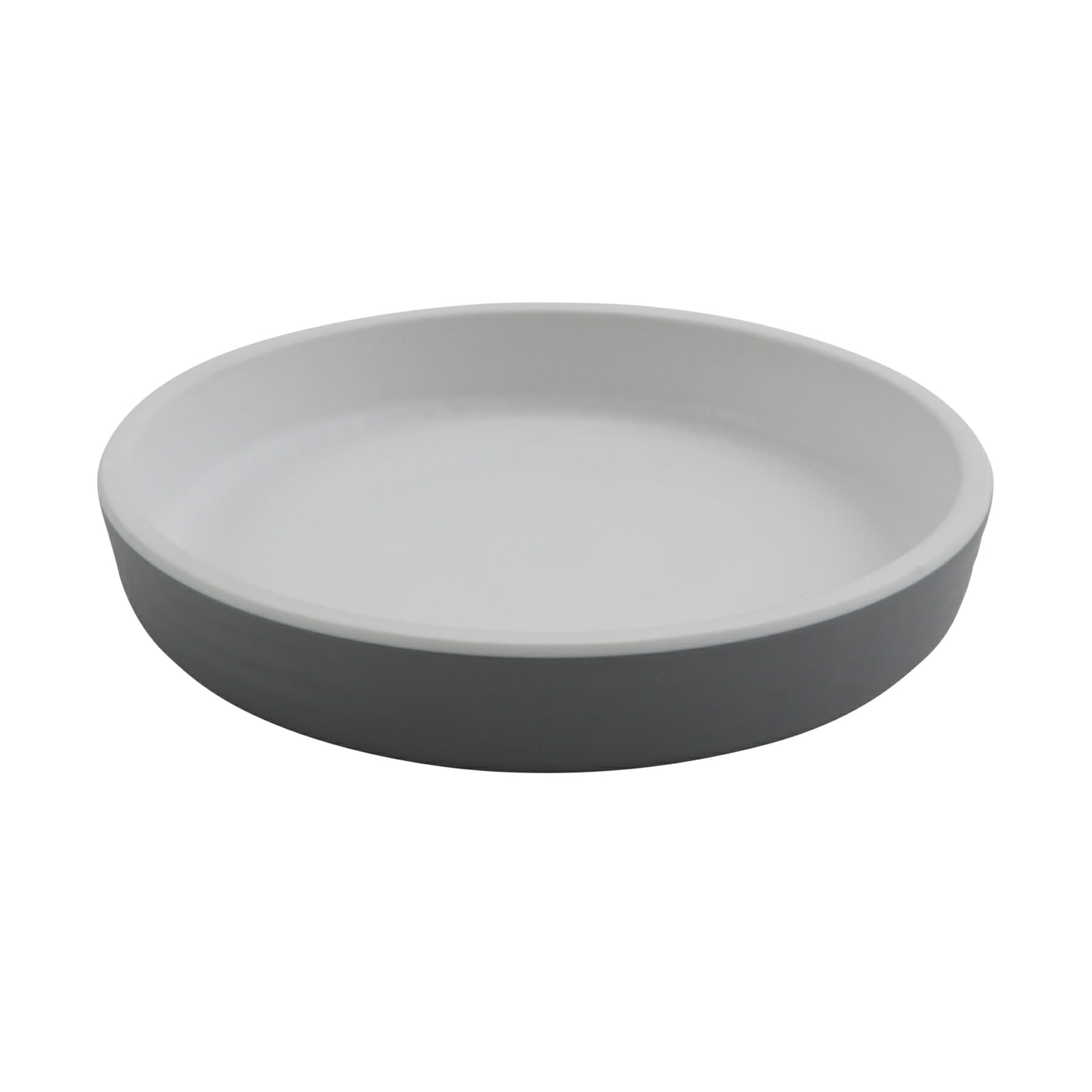 5″ Round Melamine Dinner plate, White Matte inside / Gray Matte outside ...